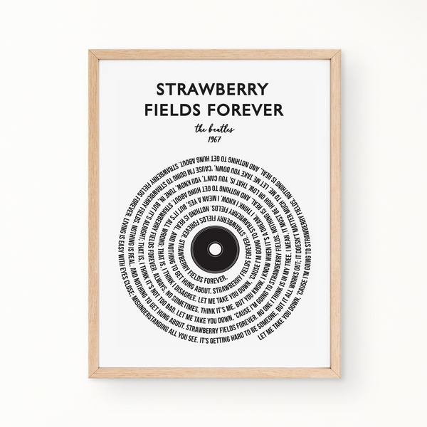 Lyric Wall Art - Strawberry Fields Forever by The Beatles - the beehive