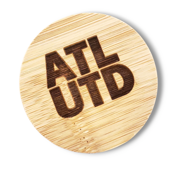 Round Magnetic Wood Engraved Bottle Opener - ATL UTD - the beehive