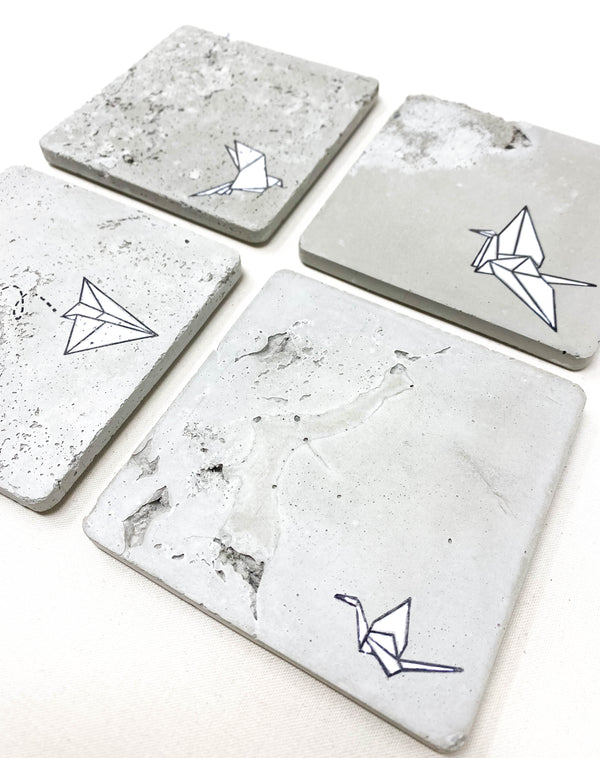 Origami Concrete Coasters - the beehive